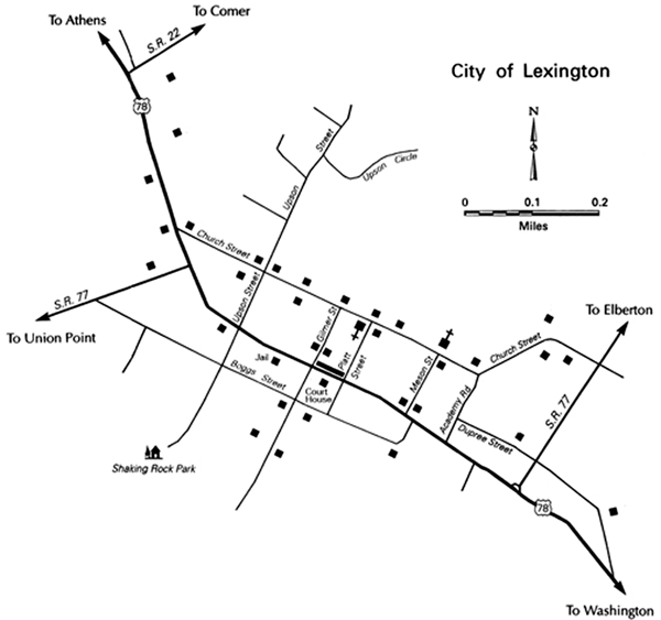 City Map and Walking Brochure – Lexington, Georgia
